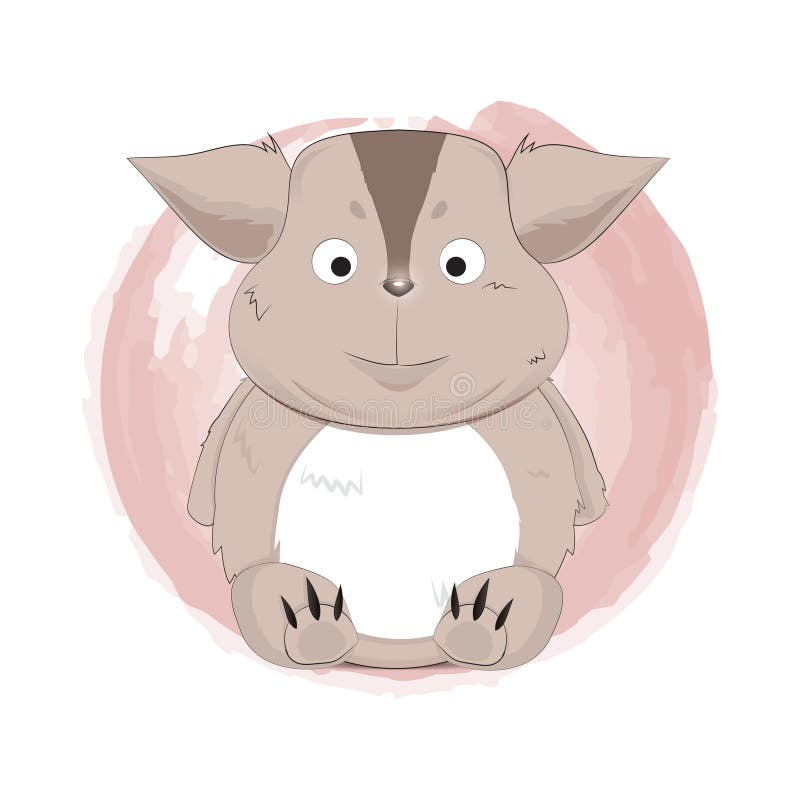 Smiling Creature Cartoon. Vector Illustration Decorative Design Stock ...