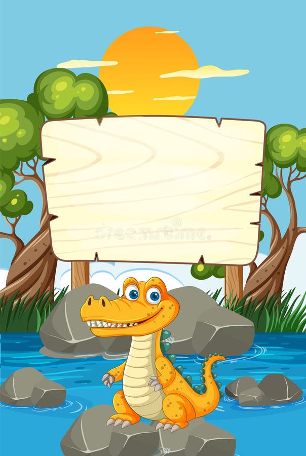 Smiling crocodile standing stock vector. Illustration of adventure ...