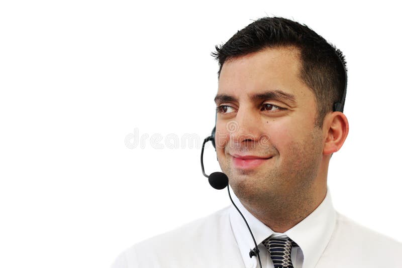 Smiling Customer Service Man Stock Photo - Image of pleased, courteous ...
