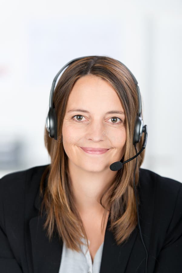 Smiling Customer Service Operator Stock Image - Image of call ...