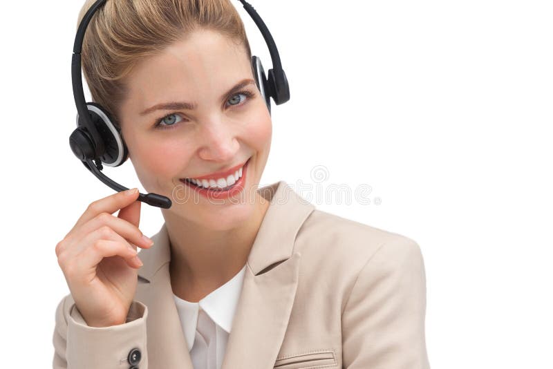Smiling Customer Service Agents with Headset on Stock Photo - Image of ...