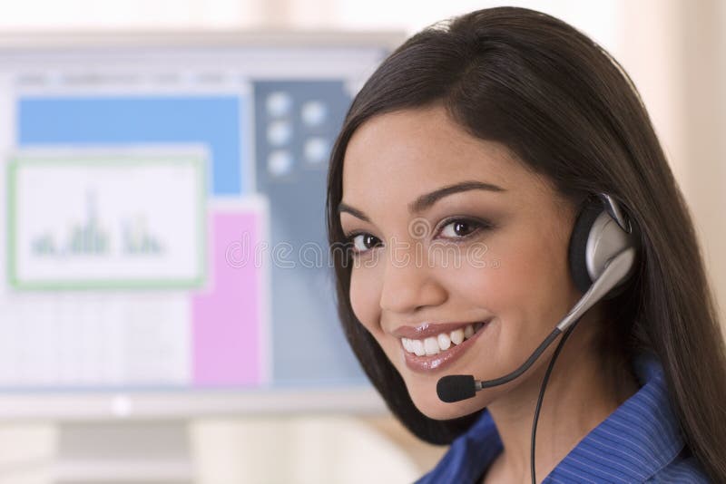 Smiling Customer Service Rep Stock Image - Image of customer, phone ...