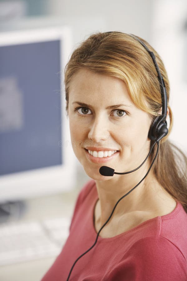 Smiling Customer Service Representative Stock Image - Image of ...