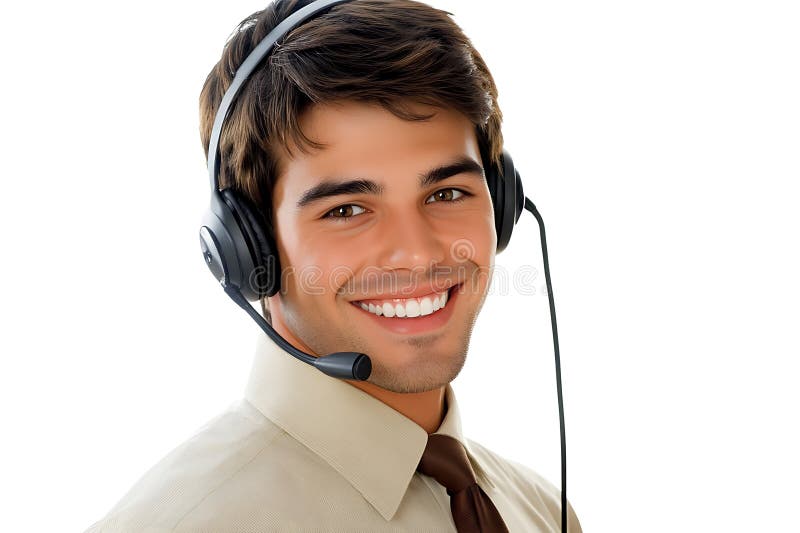 Smiling Customer Service Representative Wearing Headset Stock ...