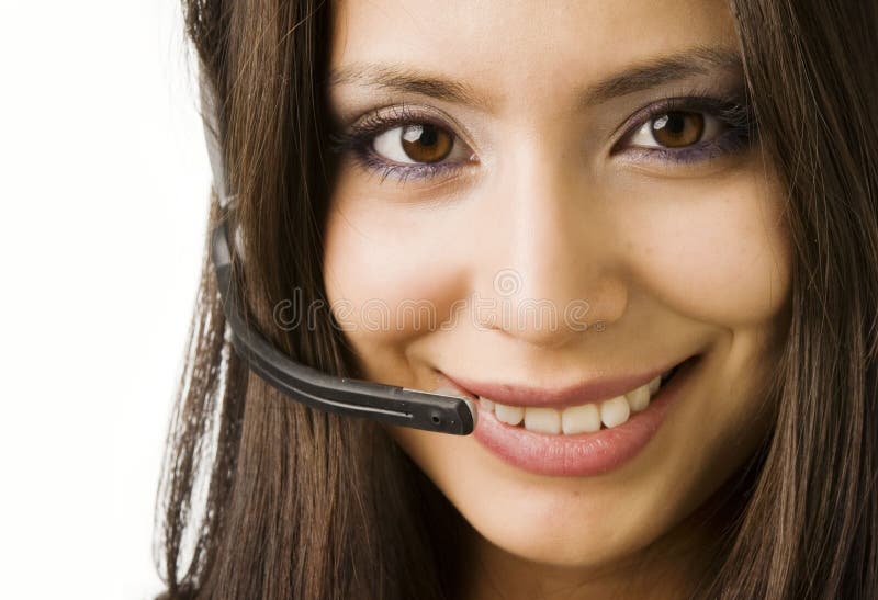 Smiling Customer Service Woman Stock Photo - Image of center, secretary ...
