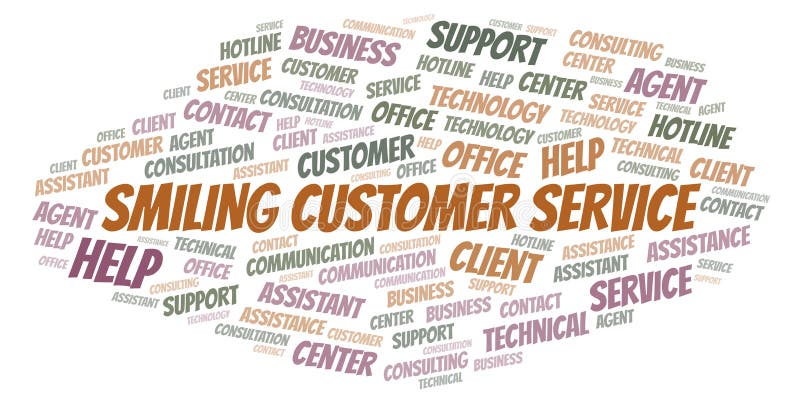 Smiling Customer Service Word Cloud Stock Illustration - Illustration ...