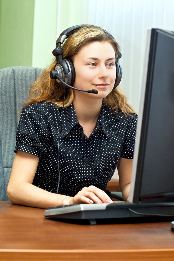 Smiling customer support stock image. Image of device - 10897847
