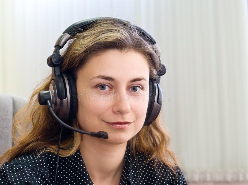 Smiling customer support stock image. Image of call, equipment - 10904553