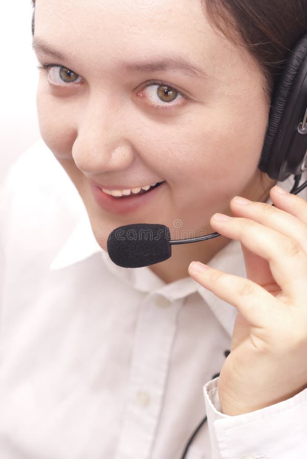 Smiling Customer Support Operator Stock Image - Image of support ...