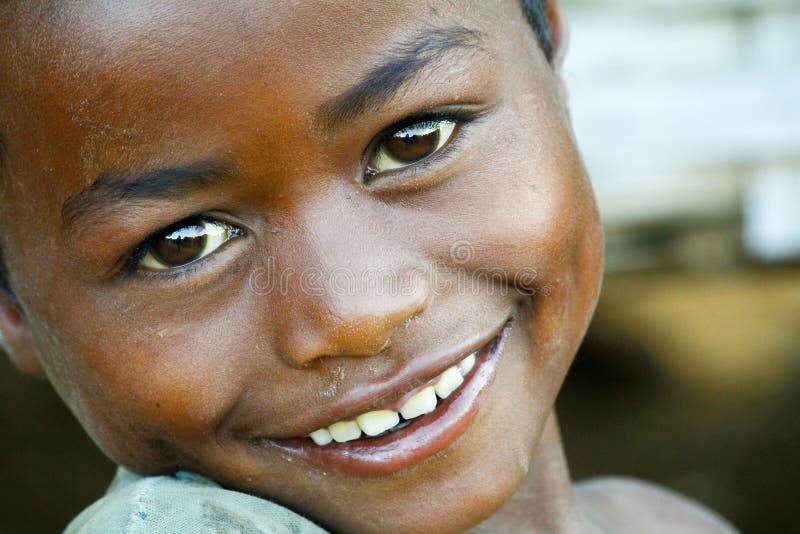 Cute African Boy with Beautiful Smile Stock Photo - Image of innocence ...