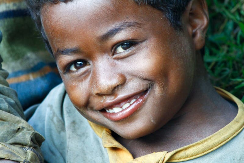 Smiling Cute African Boy with Beautiful Face Stock Photo - Image of ...