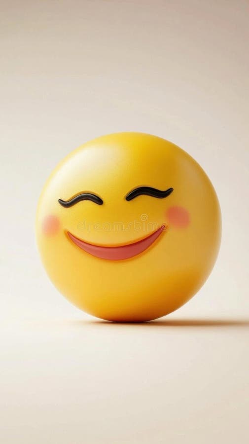Smiling 3D Emoji Render stock illustration. Illustration of smiling ...
