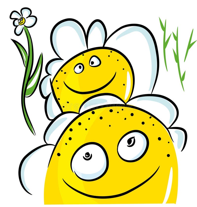 Happy Smiling Daisy Flower Stock Illustrations – 335 Happy Smiling ...