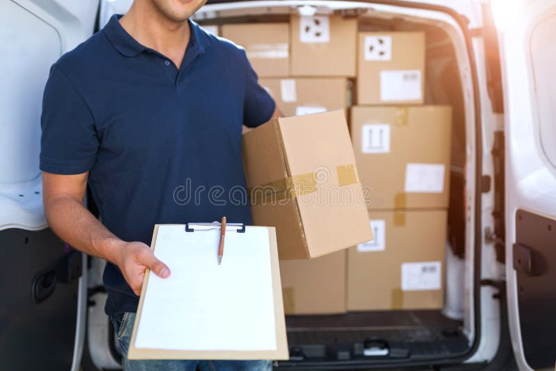 Man making a delivery stock image. Image of adult, making - 133038751