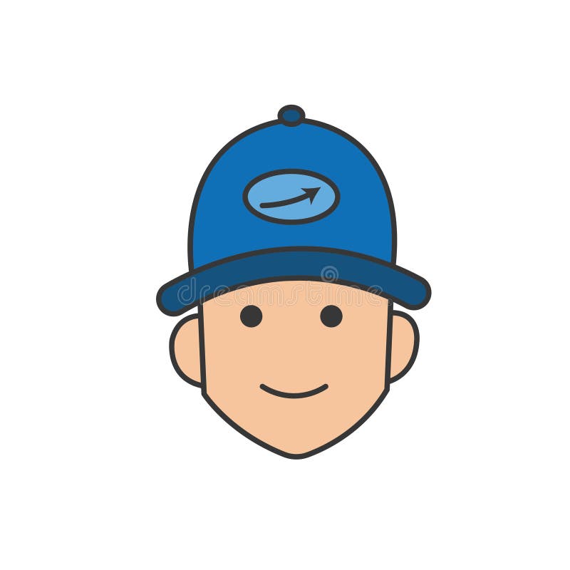 Smiling Delivery Person Icon. Vector Stock Illustration - Illustration ...