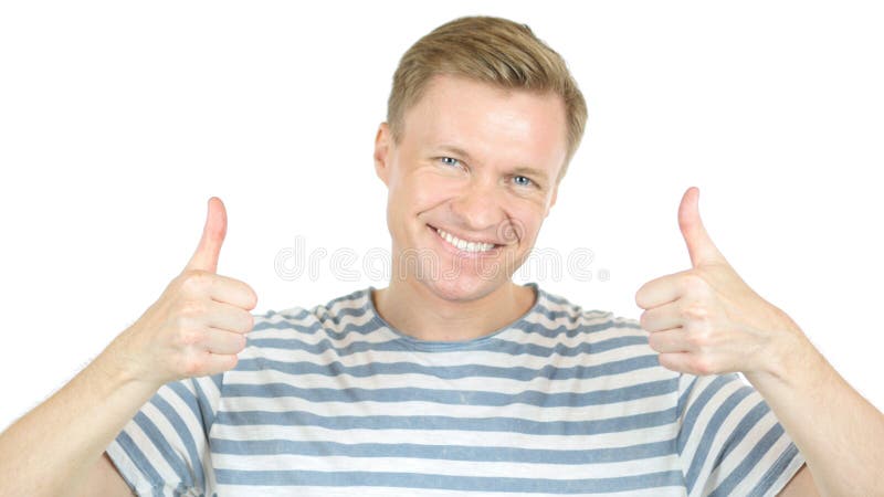 Smiling Designer with Thumb Up Stock Image - Image of finger, business ...