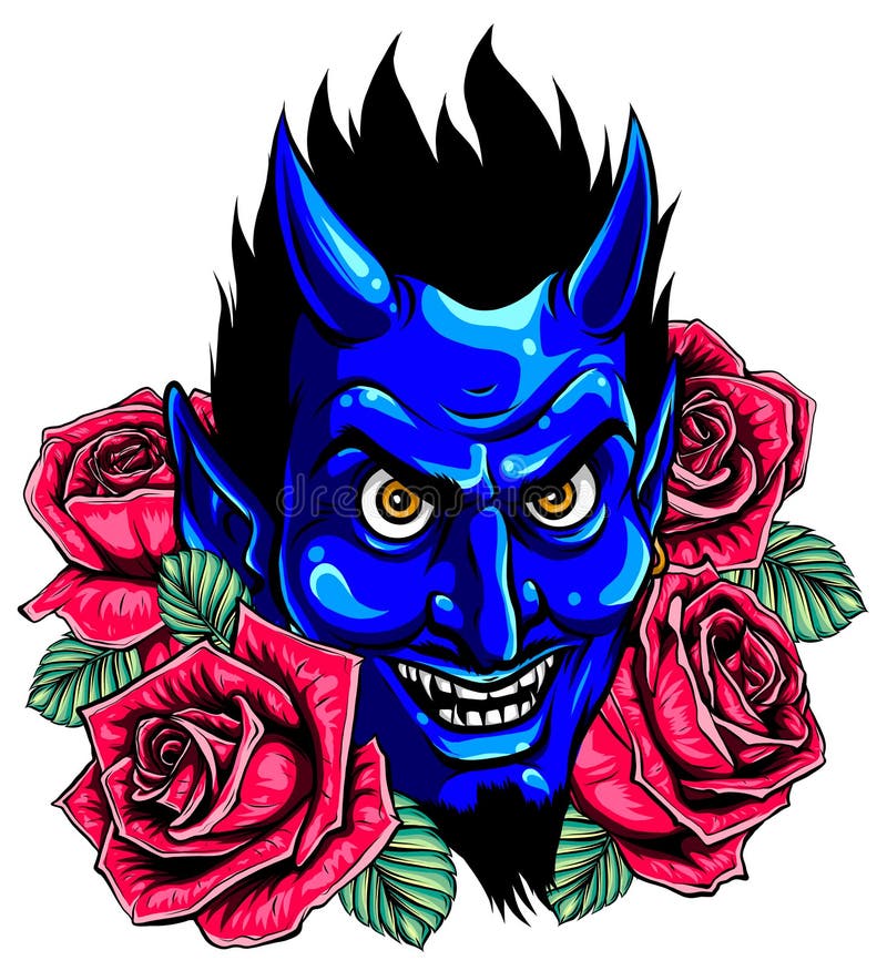 Flower with Devil Face. Vector Illustration. Image Design Stock Vector ...