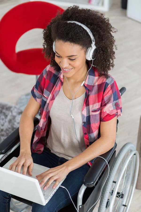 Smiling Disabled Female University Student Stock Image - Image of ...