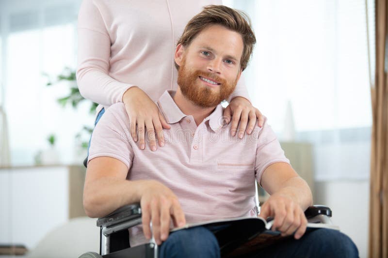Smiling Disabled Man in Wheelchair Looking at Camera Stock Image ...