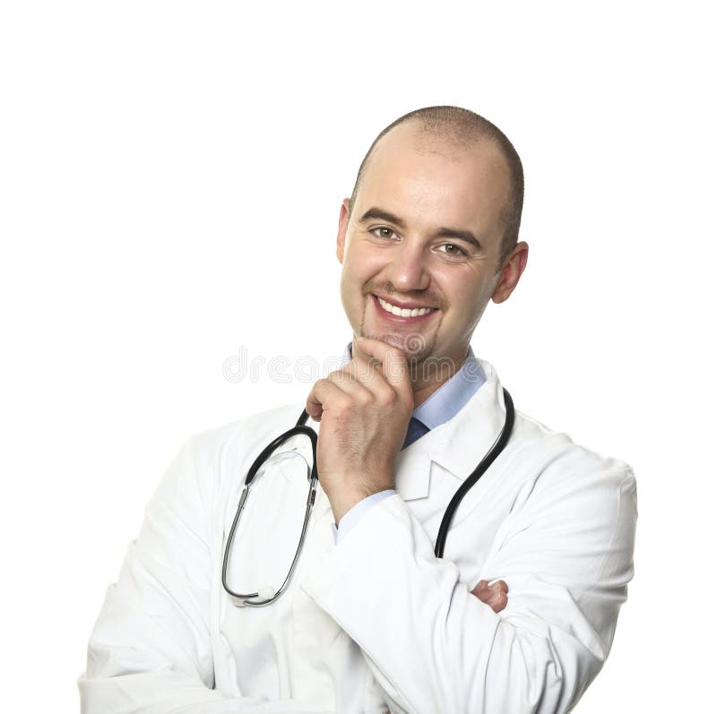 Smiling Doctor Isolated on White Stock Image - Image of health ...