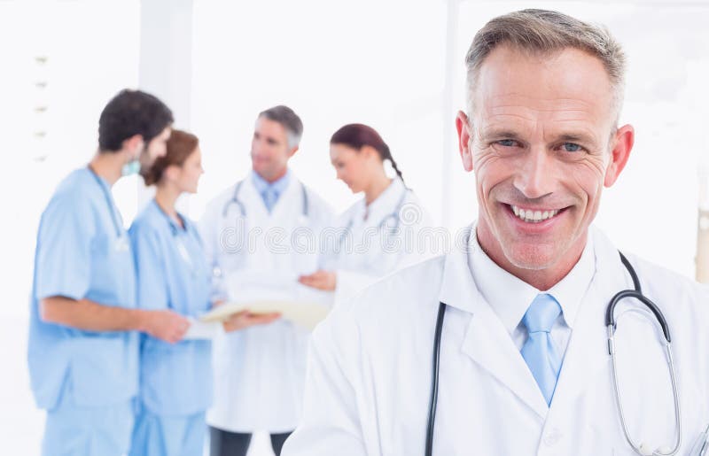 Smiling Doctor Looking at Camera Stock Image - Image of caucasian ...