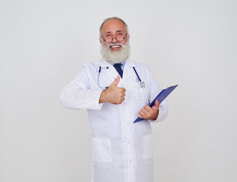 Smiling Doctor Making, Ok, Gesture with a Folder and Stethoscope Stock ...