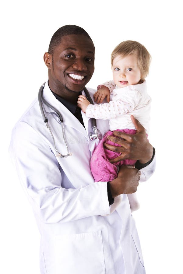 Smiling Doctor with Small Baby Stock Photo - Image of occupation, care ...