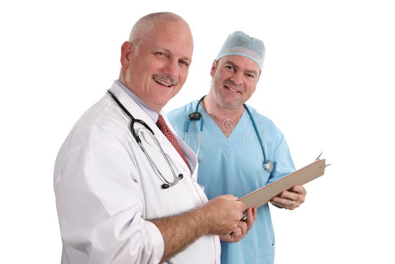 Smiling Doctors with Chart stock photo. Image of person - 1078704