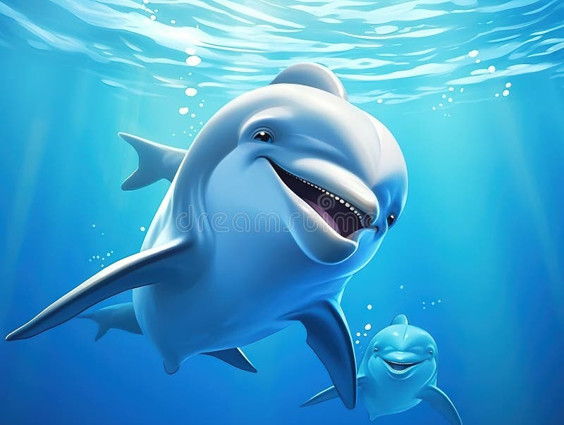 Smiling dolphin stock illustration. Illustration of smile - 294983023