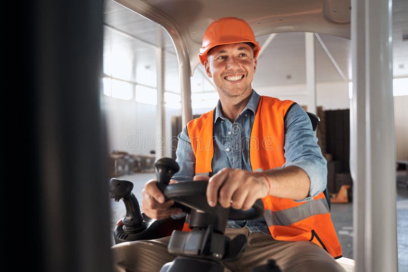 Forklift Operator in Warehouse Stock Photo - Image of company, material ...