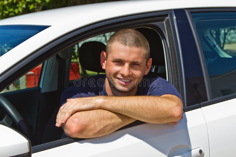 Smiling driver stock photo. Image of vehicle, happiness - 32692482