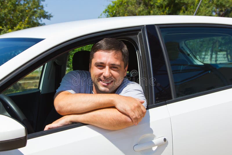 Smiling driver stock photo. Image of happy, driving, young - 32692592