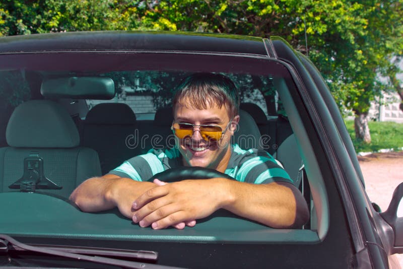 Smiling driver stock photo. Image of handsome, person - 57328548
