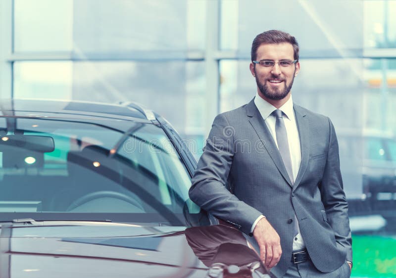 Smiling driver stock image. Image of glasses, rental - 87520967