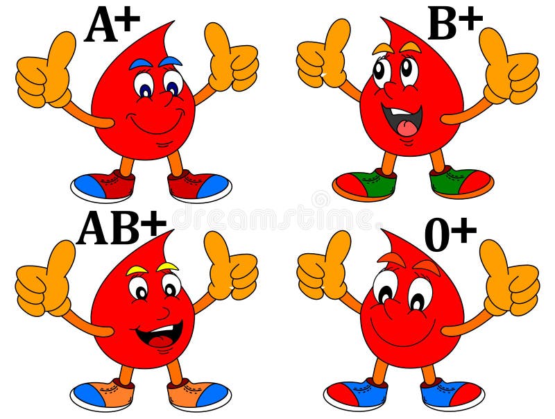 Smiling Drop of Blood with Thumbs-up by Blood Groups Stock Vector ...