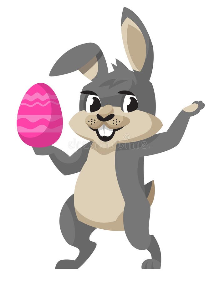 Smiling Easter Bunny Cartoon Isolated Stock Illustration - Illustration ...