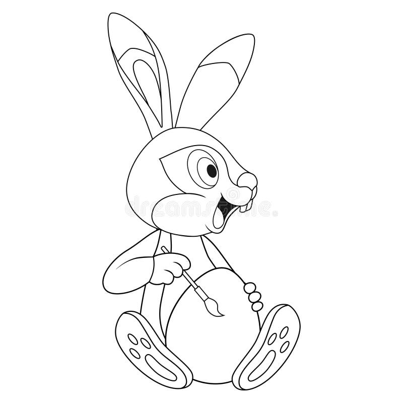 Colorless Cartoon Rabbit Sitting among Numbers 2023. Black and White ...