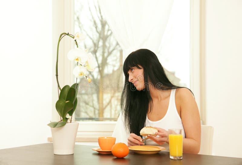 Smiling eating stock image. Image of attractive, health - 8452893