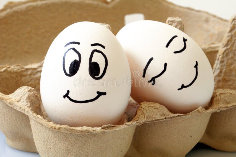Smiling eggs stock photo. Image of eating, carton, packet - 13754224