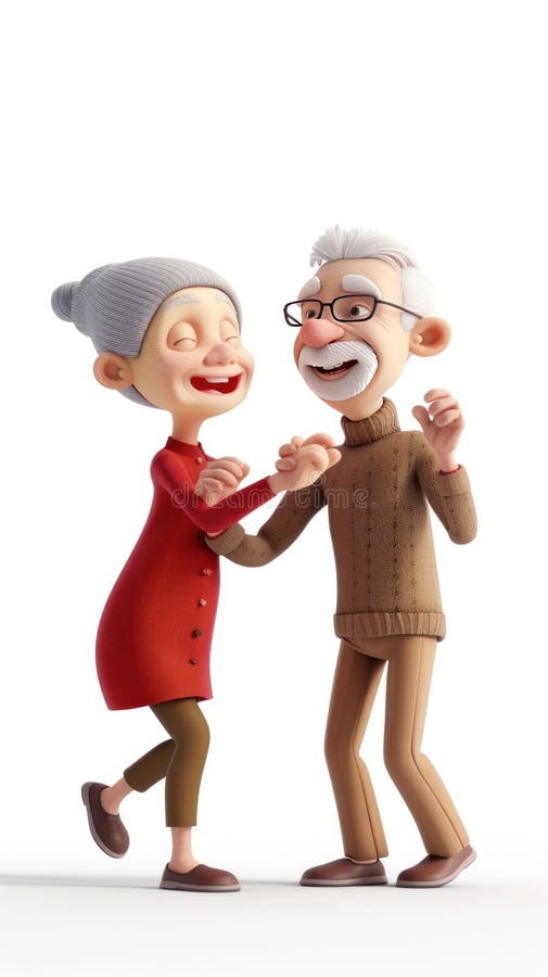Smiling Elderly Couple Holding Hands in a Loving Embrace Stock ...