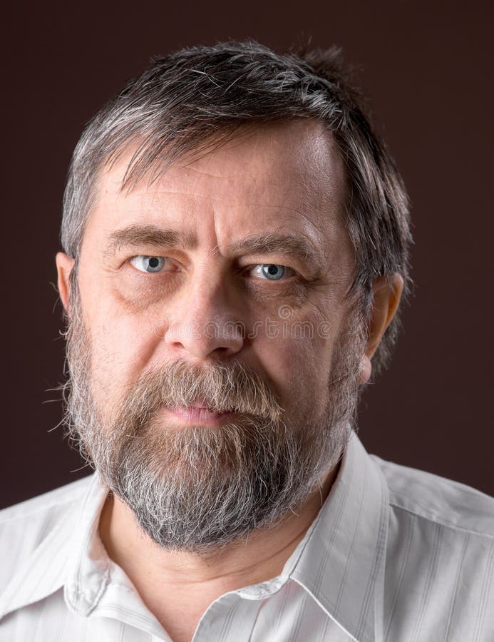 Smiling Elderly Man on a Brown Background Stock Photo - Image of senior ...