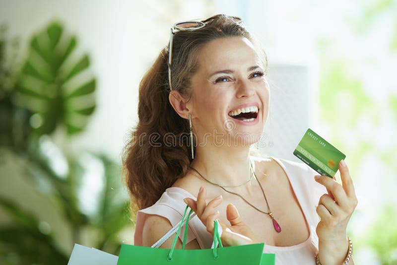 Smiling Elegant Woman Shopper in Blouse with Bags Stock Photo - Image ... Smiling Elegant Woman Shopper in Blouse with Bags Stock Photo - Image ...