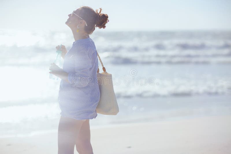 Smiling Elegant 40 Years Old Woman at Beach Stock Photo - Image of ... Smiling Elegant 40 Years Old Woman at Beach Stock Photo - Image of ...