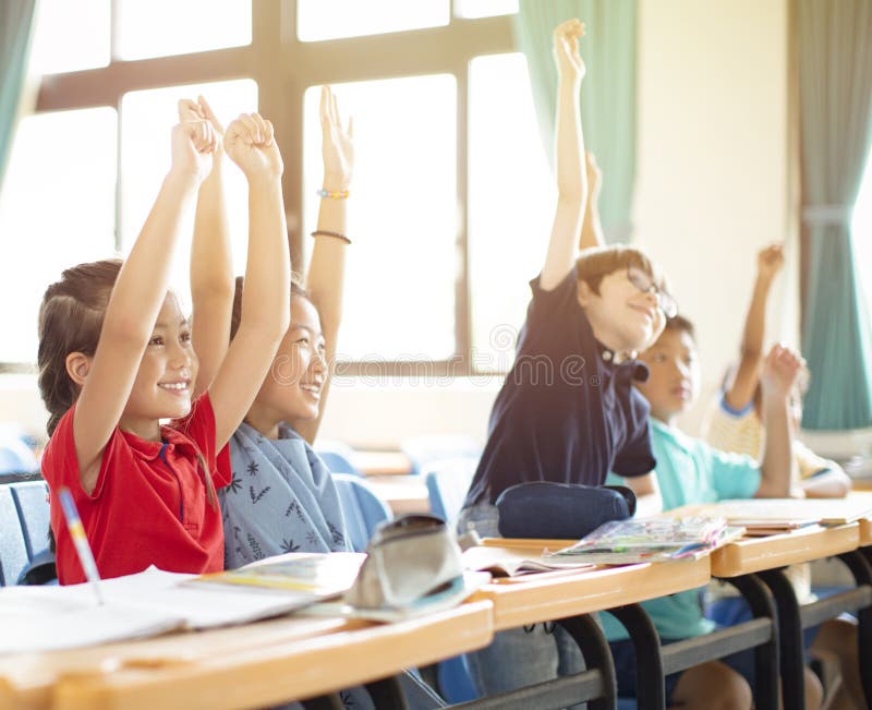 Elementary School Kids in Classroom Stock Image - Image of elementary ...