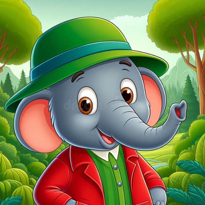 The Smiling Elephant: a Quirky Encounter in the Green Fo Stock ...