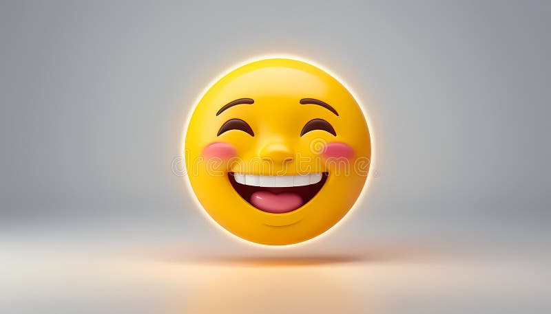 Smiling Emoji 3D Render stock illustration. Illustration of generated ...