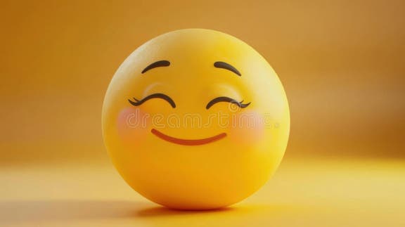 Smiling Emoji, 3D Render of Happy Face Stock Illustration ...