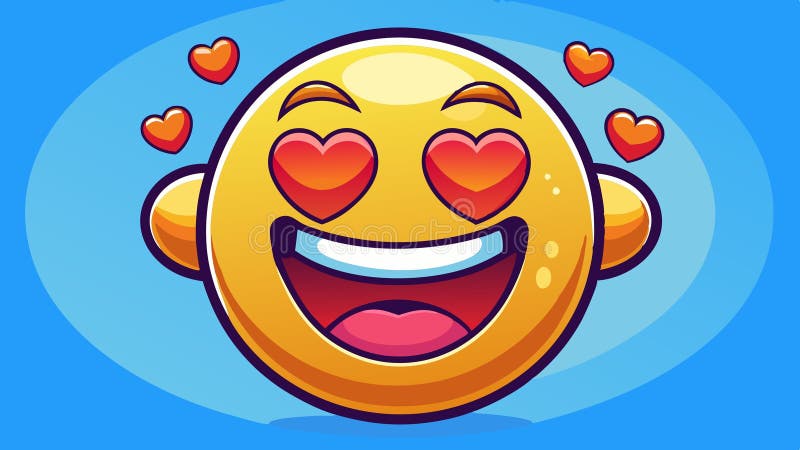 Smiling Emoji with Heart Eyes. Icon of Love. Affection Stock Vector ...