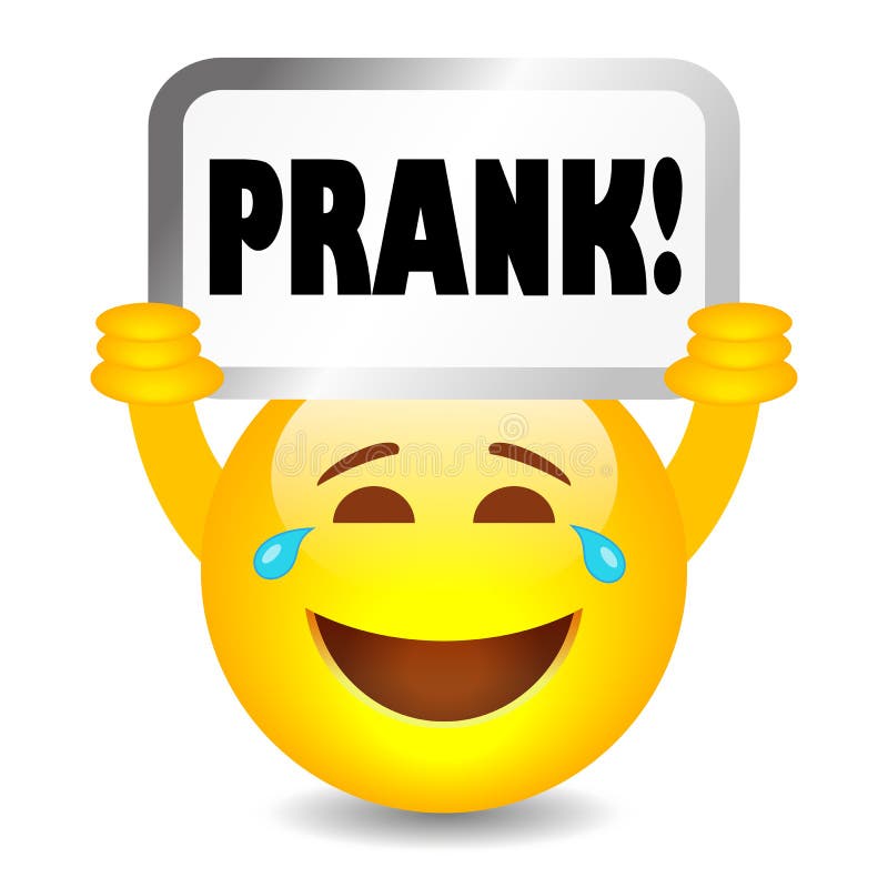 Smiling Emoji with Prank Sign, Vector Cartoon Stock Vector ...