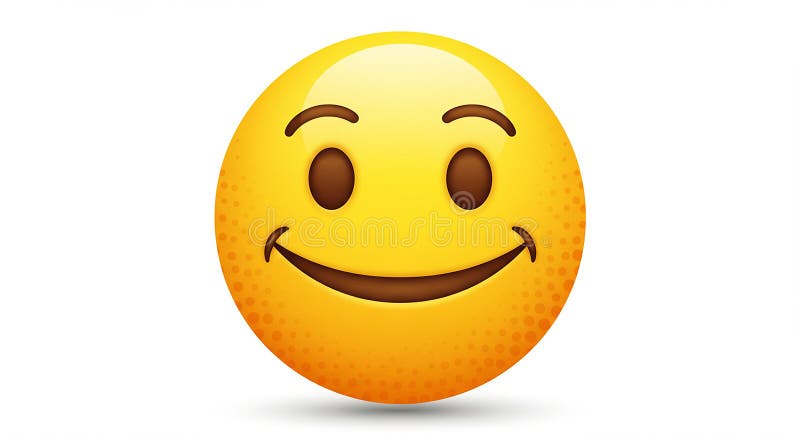 Smiling Emoji with a Yellow, Gradient Face Featuring Raised Eyebrows ...